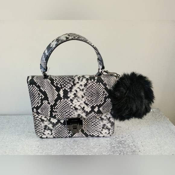 Aldo | Bags | Aldo Black And White Snake Print Handbag | Poshmark